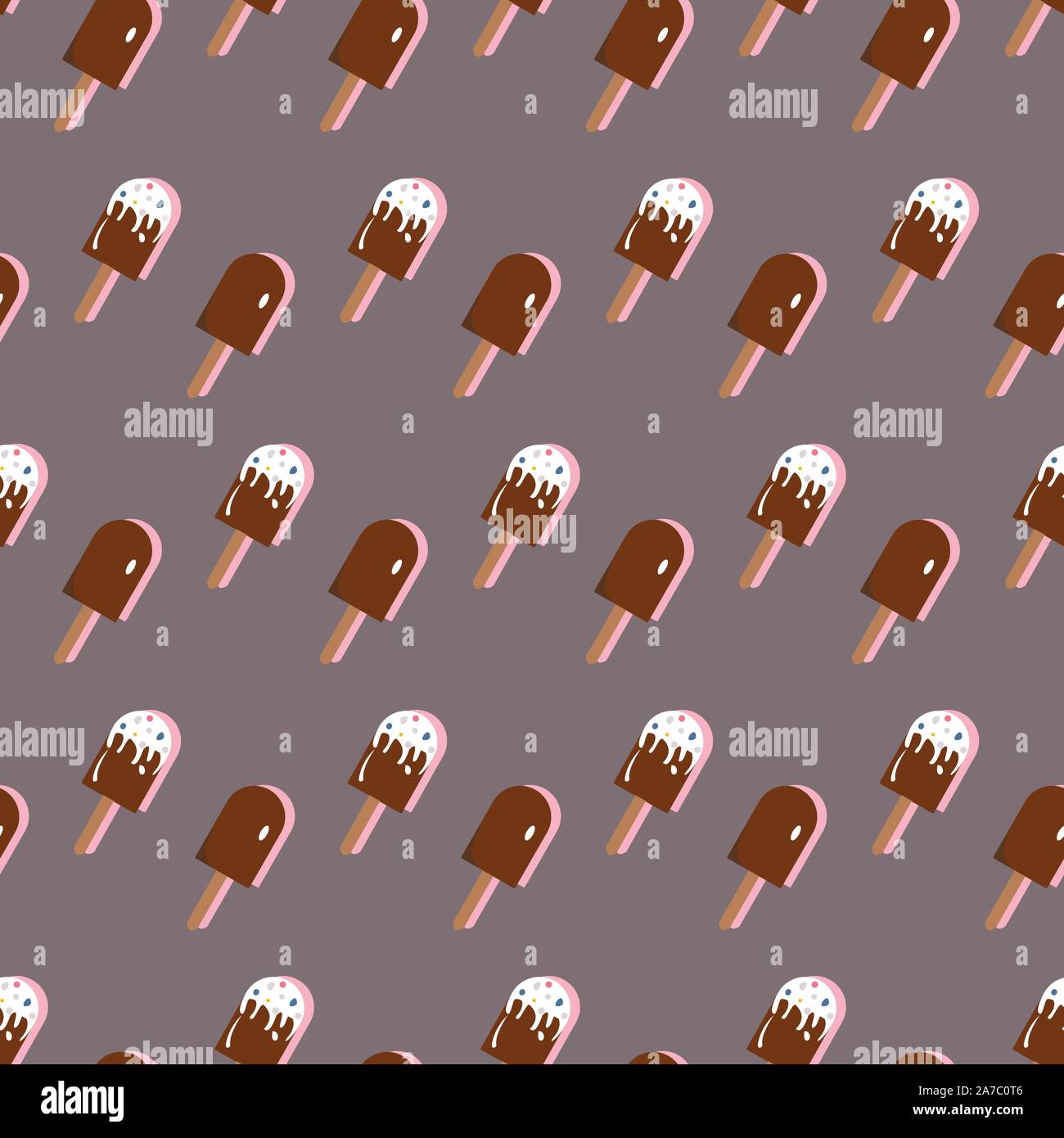 Cute Ice cream pattern. Vector Illustration Stock Vector Image & Art ...