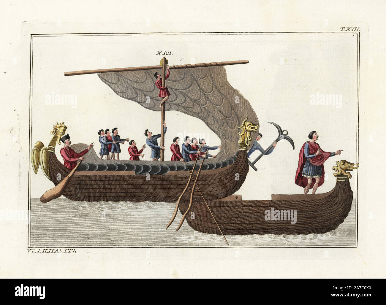 Anglos Saxon ship with sail from the era before the Norman invasion ...