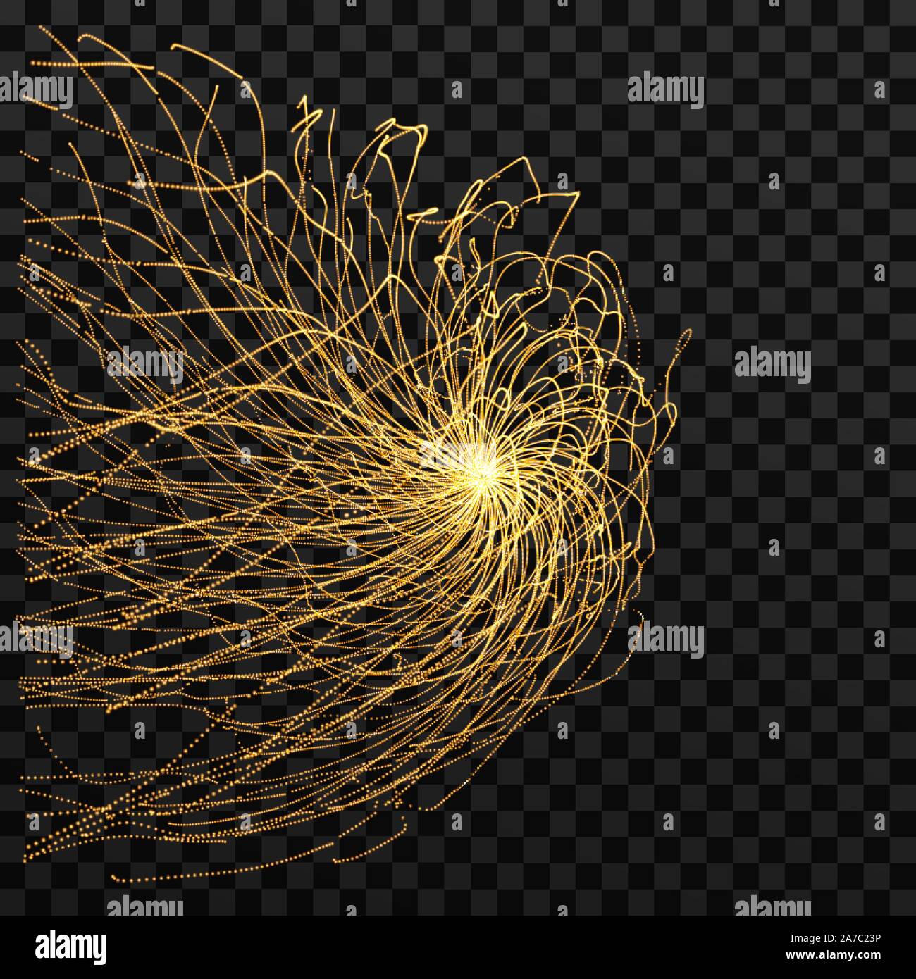 Abstract science or technology background. Array with dynamic particles. Vector illustration ...