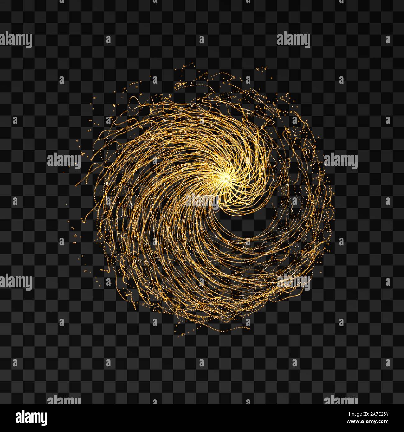 Array with dynamic particles. 3d futuristic technology style. Abstract background. Vector ...