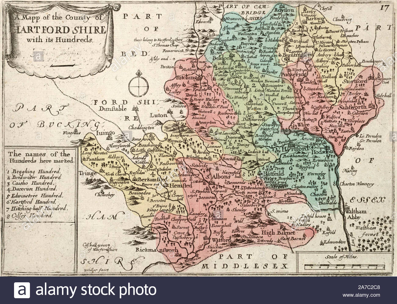 Hertfordshire map hi-res stock photography and images - Alamy