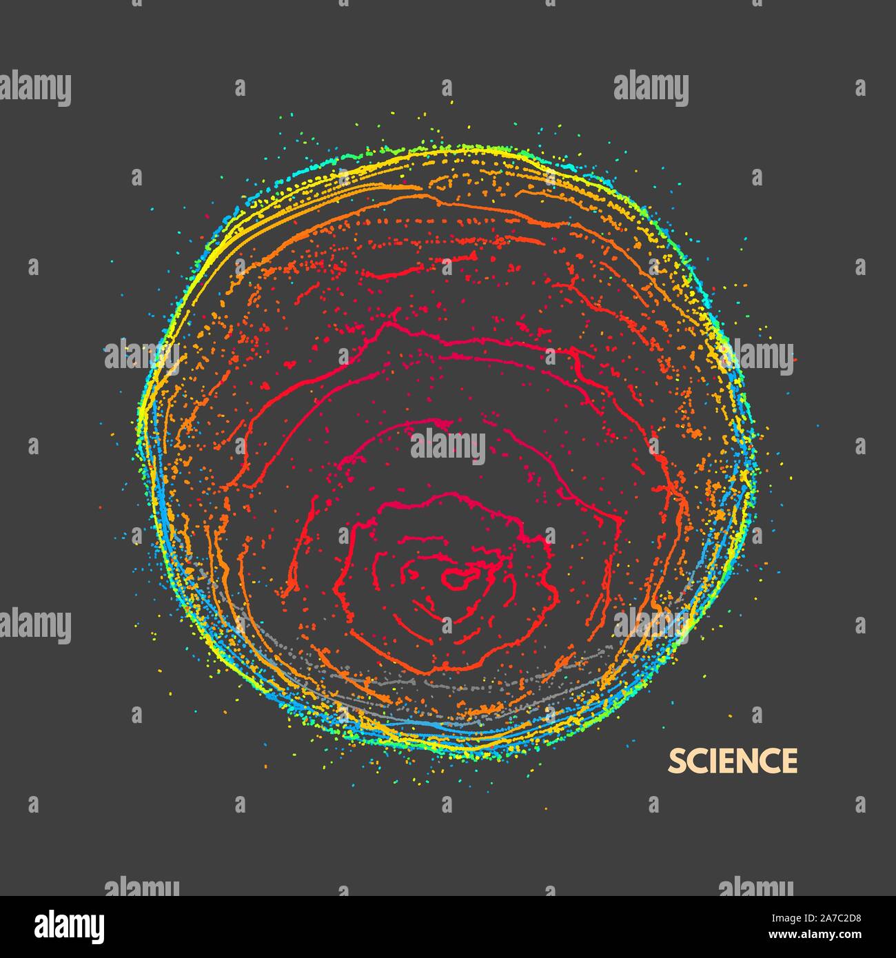 3d Abstract Sphere Array With Dynamic Particles Modern Science And