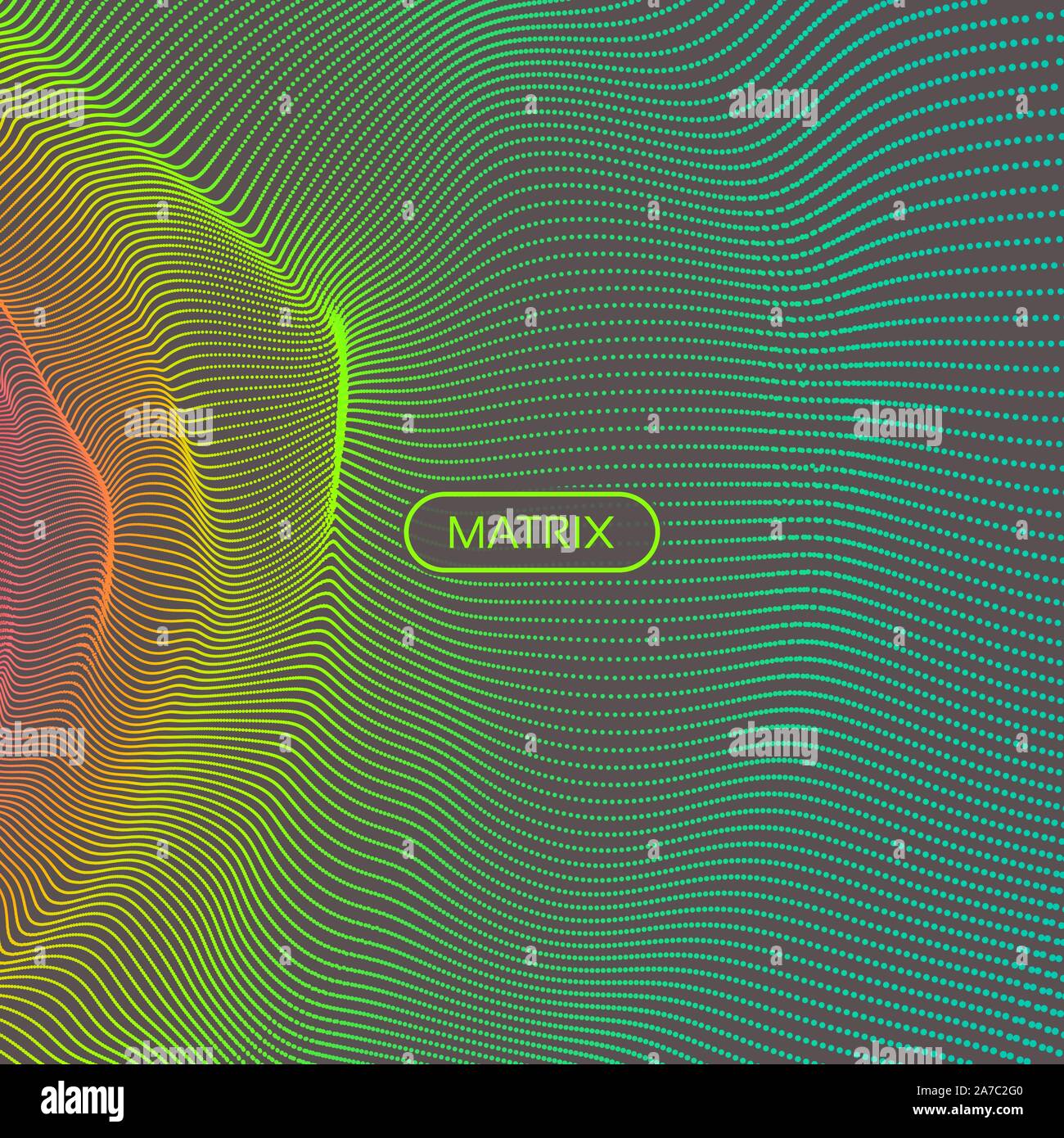 Array with dynamic particles. 3d futuristic technology style. Abstract ...