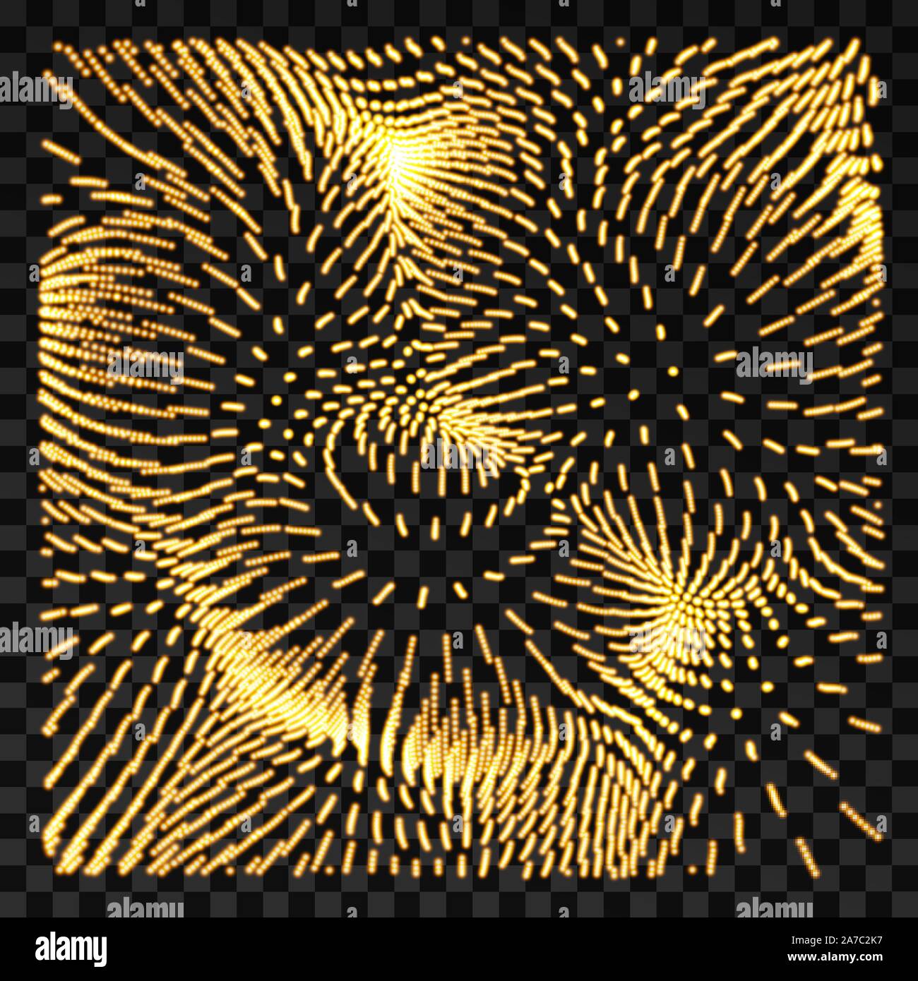 Array with dynamic particles. 3d futuristic technology style. Abstract background. Glowing ...