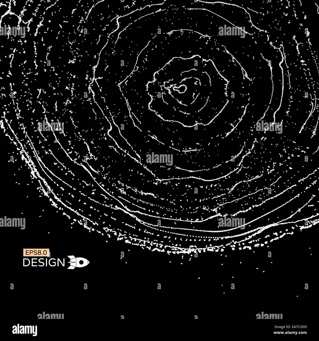 Array with dynamic particles. 3d futuristic technology style. Abstract background. Vector ...