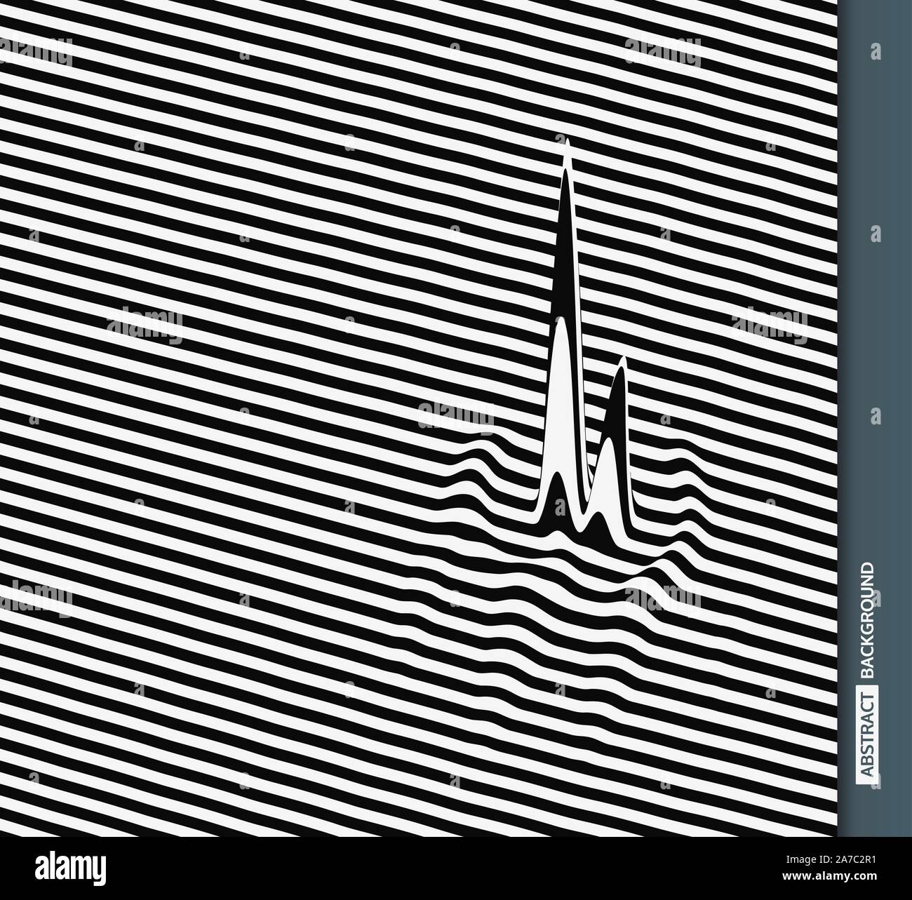 Glitch abstract background. Distortion effect, bug and error. Black and white design. Pattern ...