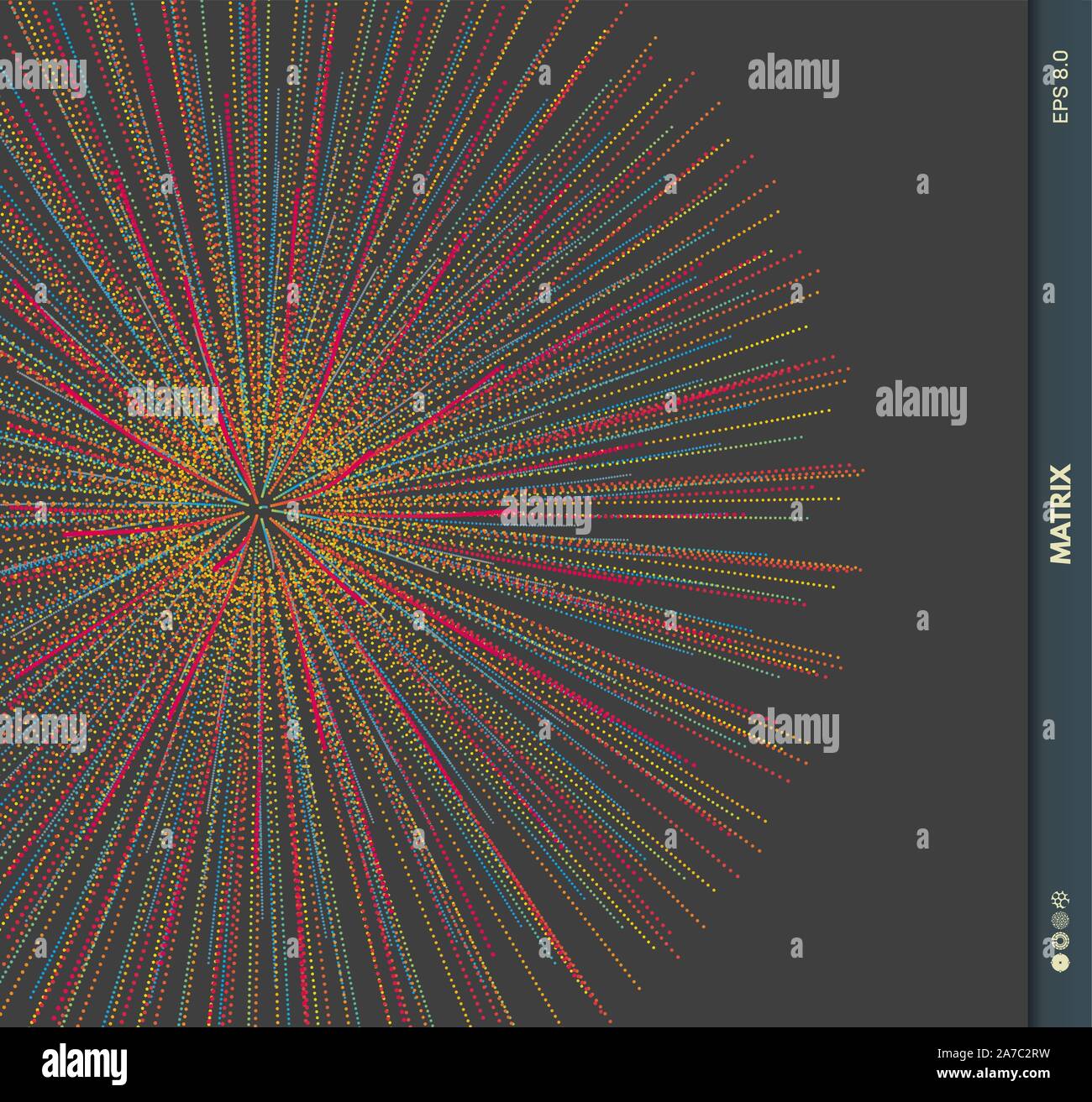 3d abstract sphere. Array with dynamic particles. Modern science and technology element. Vector ...