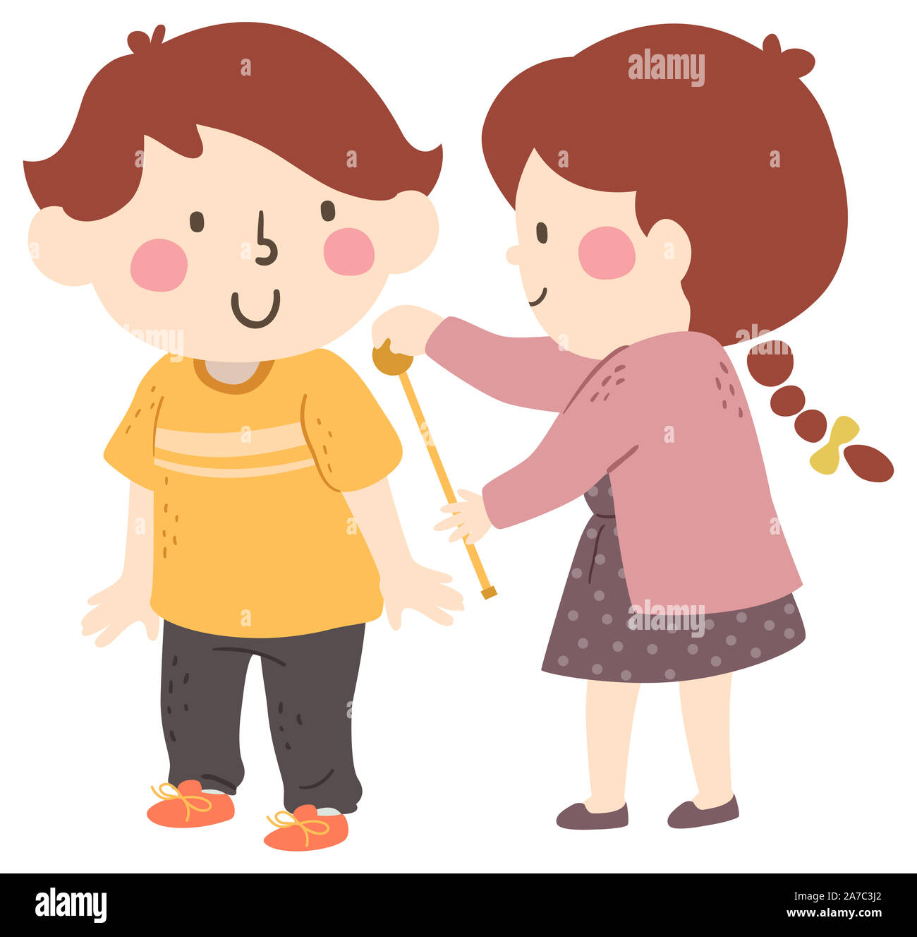 Illustration of Kids Using Measuring Tape to Measure the Kid Boys Arm ...