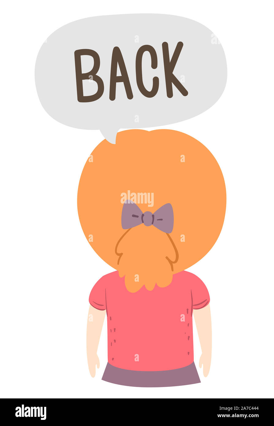 Illustration of a Kid Girl Showing and Saying Back as Part of Naming ...