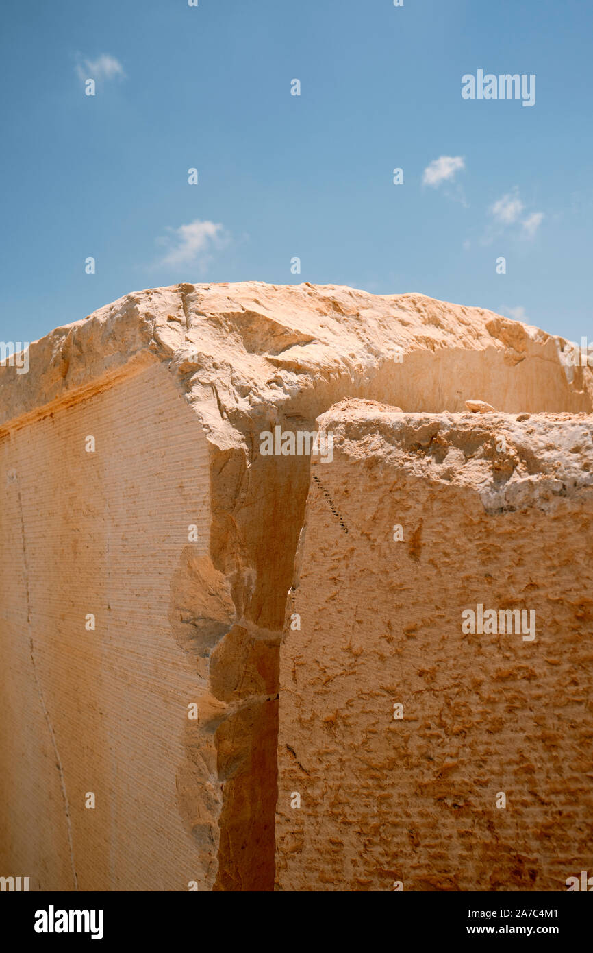 Sardinian rose pink Orosei marble raw stone blocks from the Orosei ...