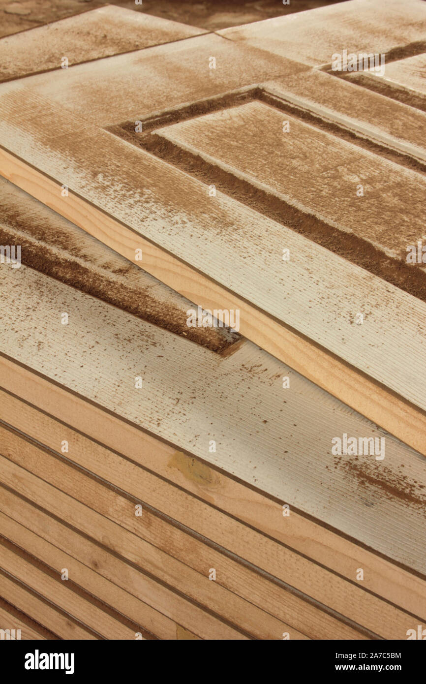 wooden door manufacturing Stock Photo - Alamy