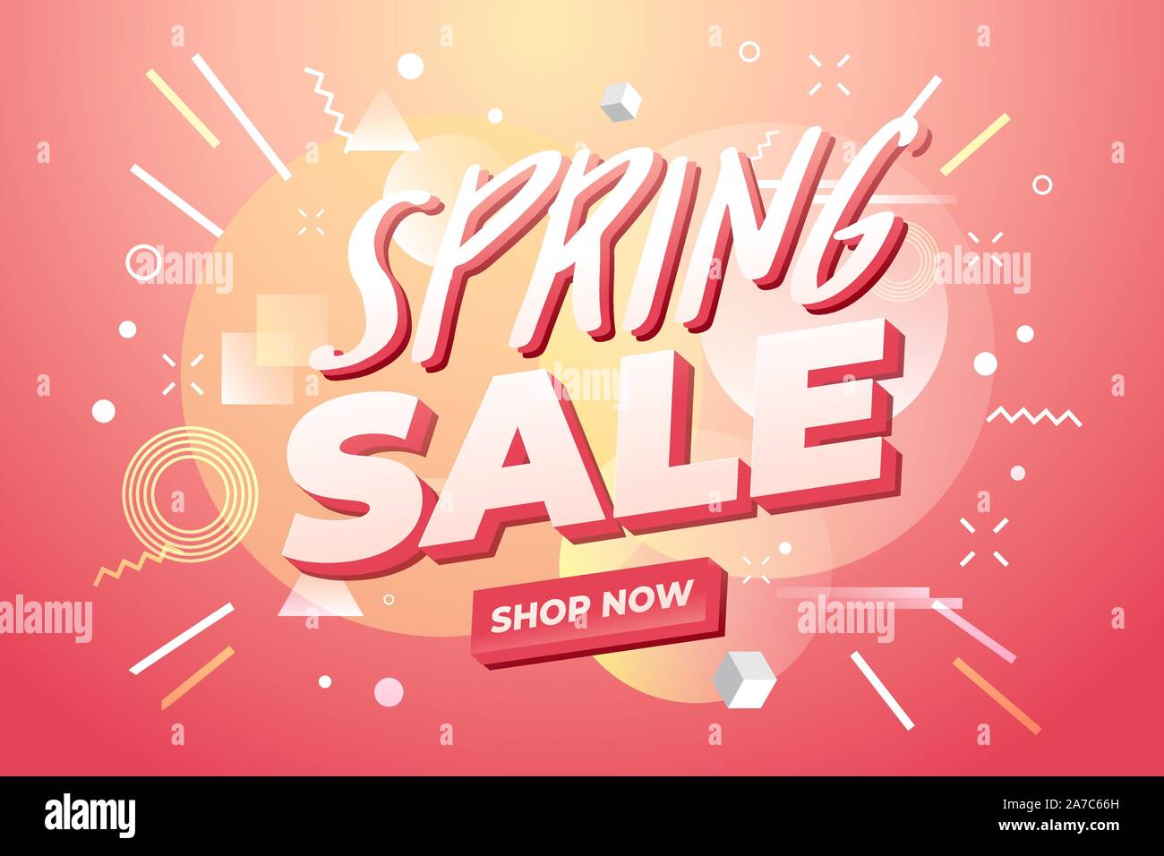 Spring Sale Special Offer Banner. Seasonal Promotion Discount Flyer ...