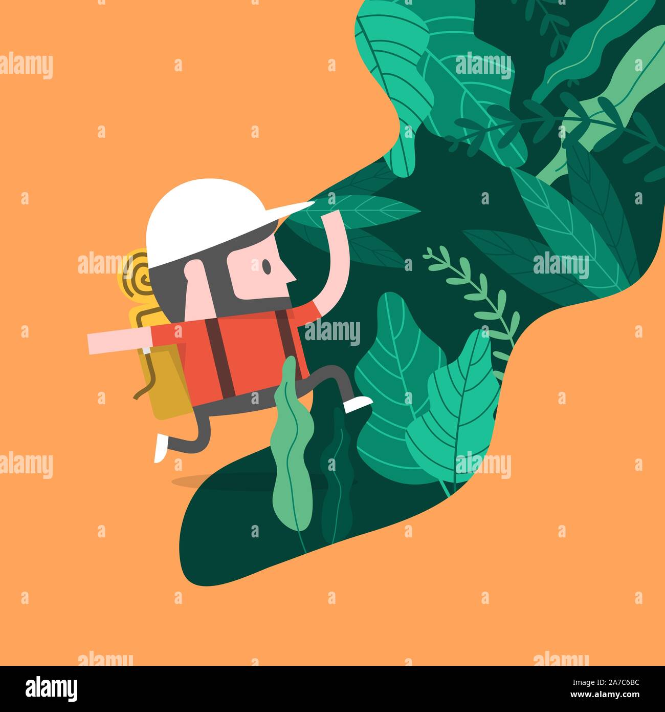 The man ran into the forest to camp on holiday Stock Vector Image & Art ...