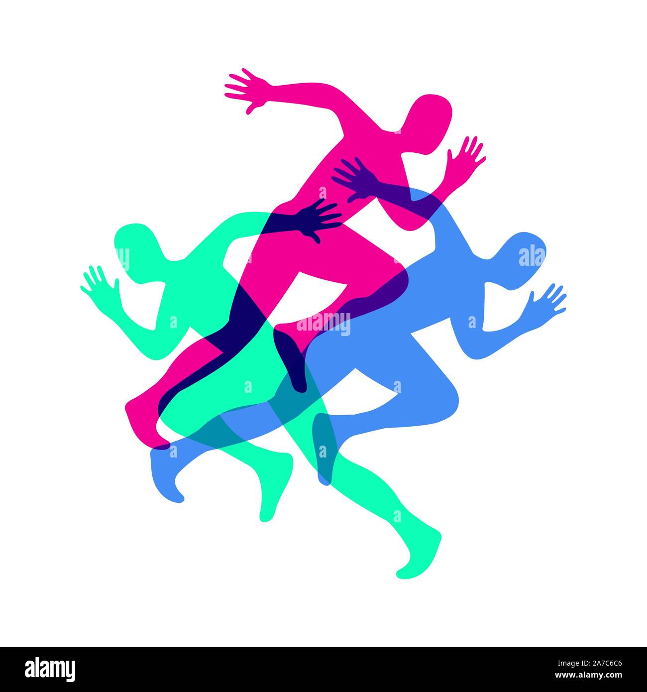 Silhouette of a running man. Sport colorful poster Stock Vector Image ...