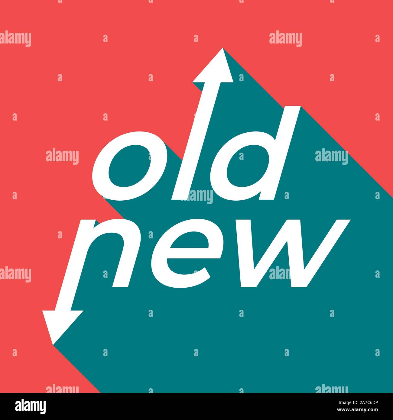 Old and New Way with Arrows in Opposite Directions Typography Stock ...