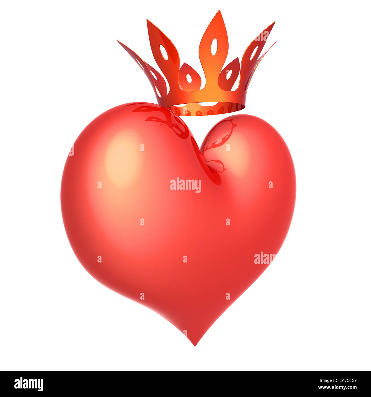 Pink heart king royal queen love golden crown side view. Lucky love ...