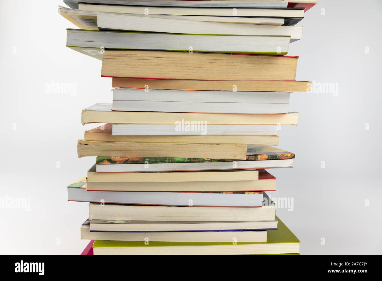 Stack of books isolated on white background Stock Photo - Alamy