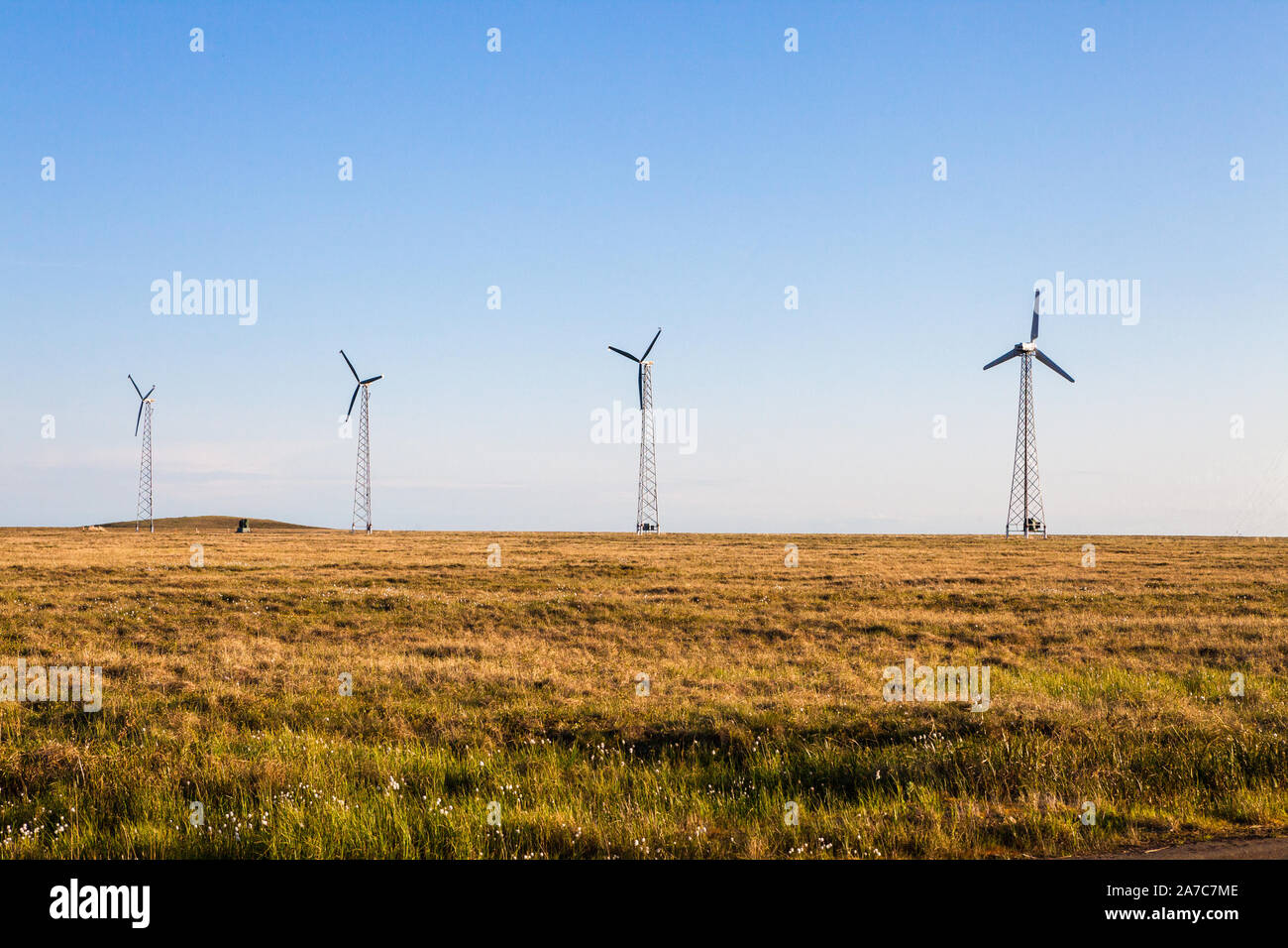 Wind powered generators in the arctic. Kotzebue, Alaska Stock Photo - Alamy
