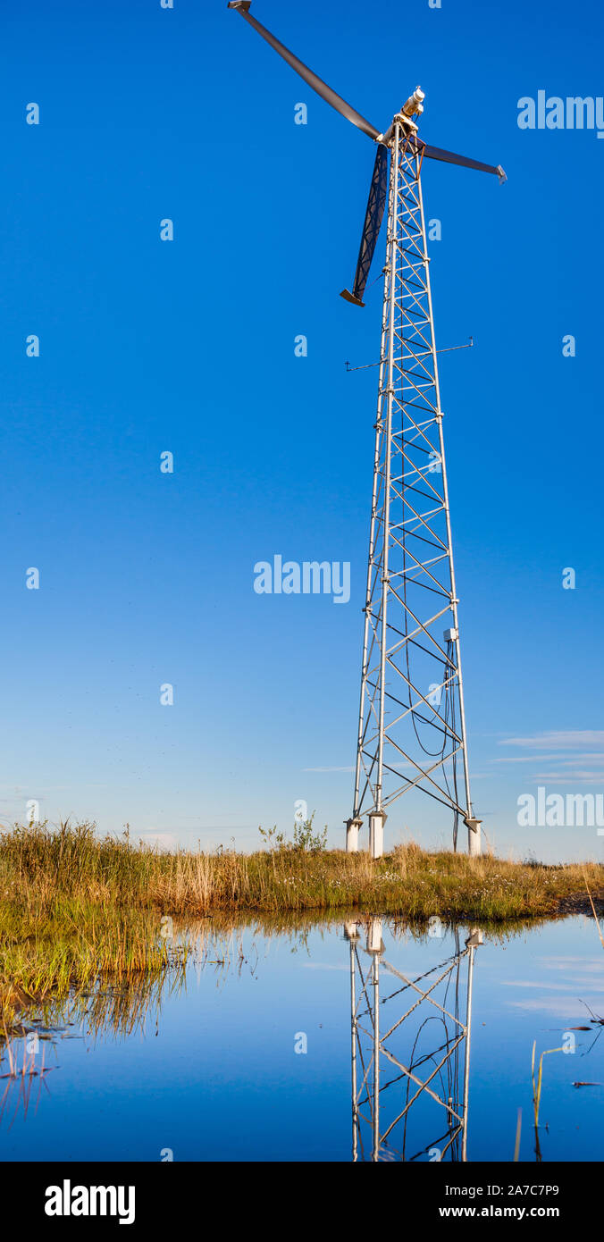 Wind powered generators in the arctic. Kotzebue, Alaska Stock Photo - Alamy