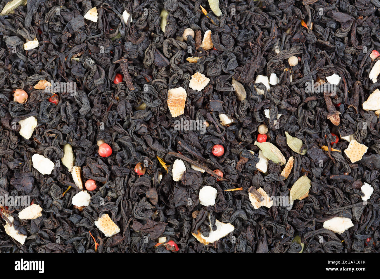 Decorative full frame image of cloves, cardamom, cinnamon,ginger and ...