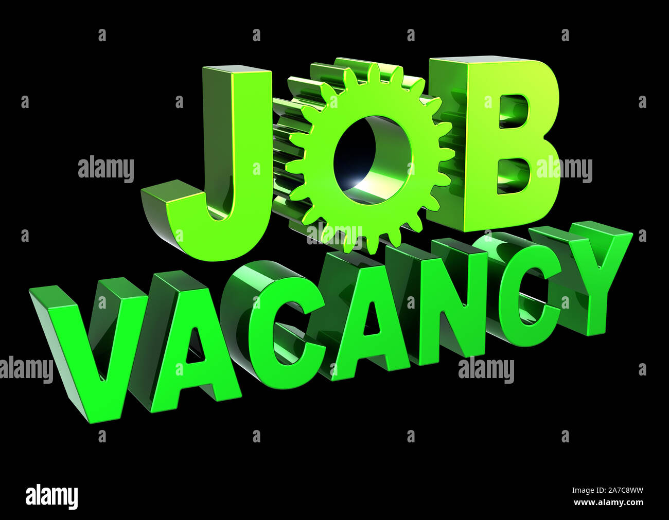 JOB VACANCY text green banner unemployment banner gear wheel. Find work ...