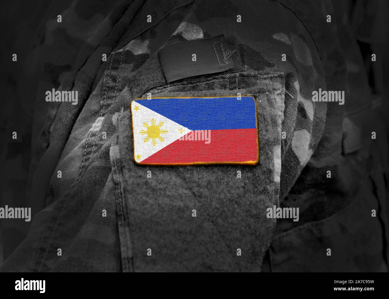 Flag of Philippines on military uniform. Army, troops, soldiers ...