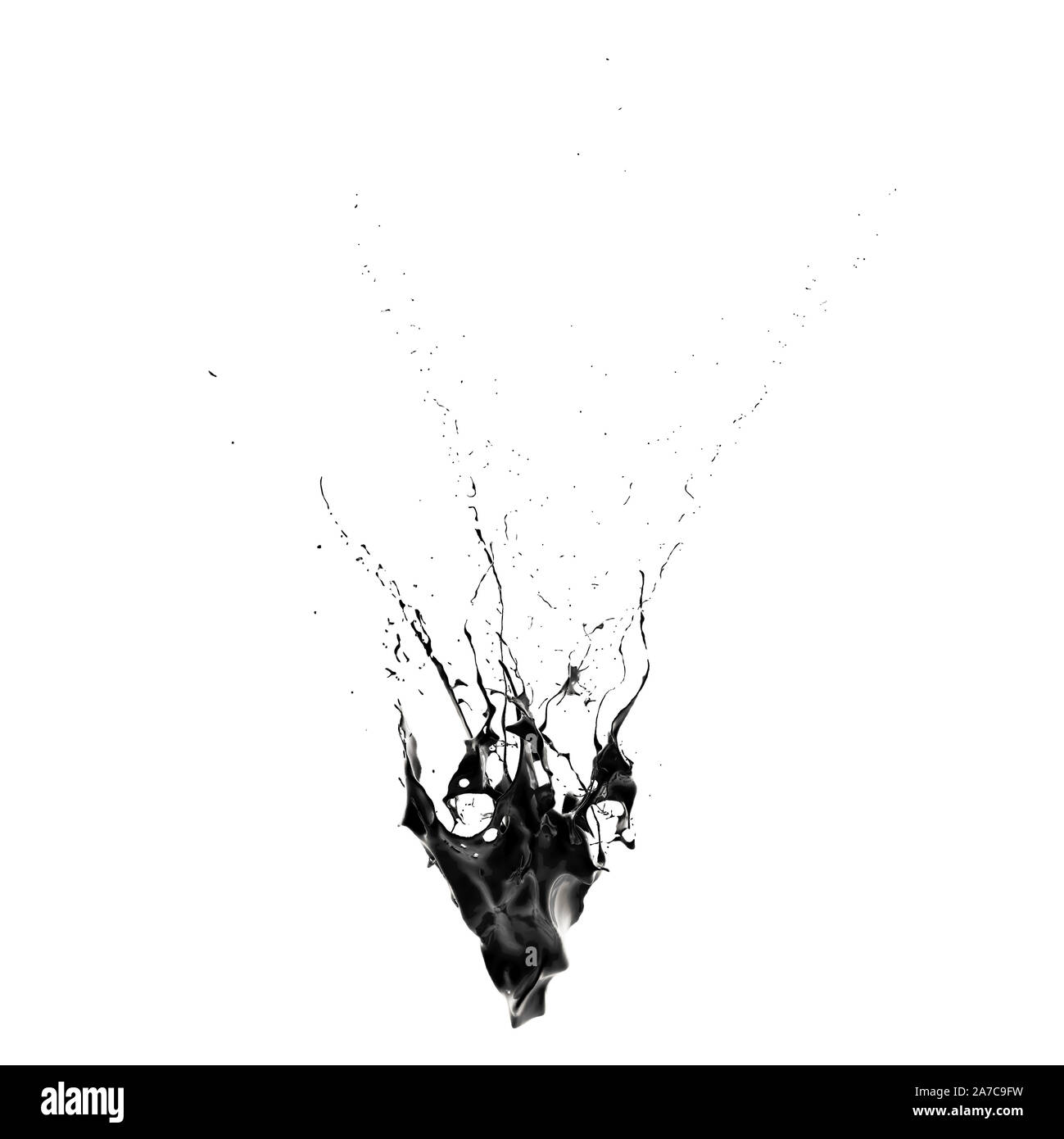Splash of black liquid. 3d rendering, 3d illustration Stock Photo - Alamy