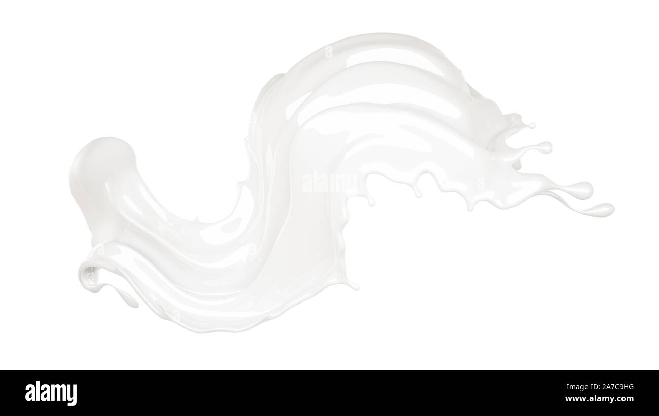 Splash of thick white liquid. 3d rendering, 3d illustration Stock Photo ...