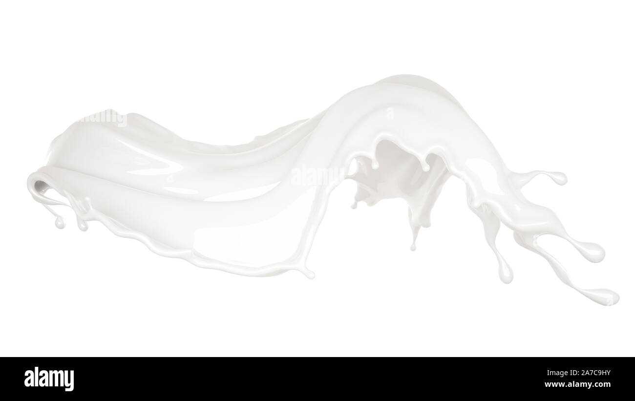 Splash of thick white liquid. 3d rendering, 3d illustration Stock Photo ...