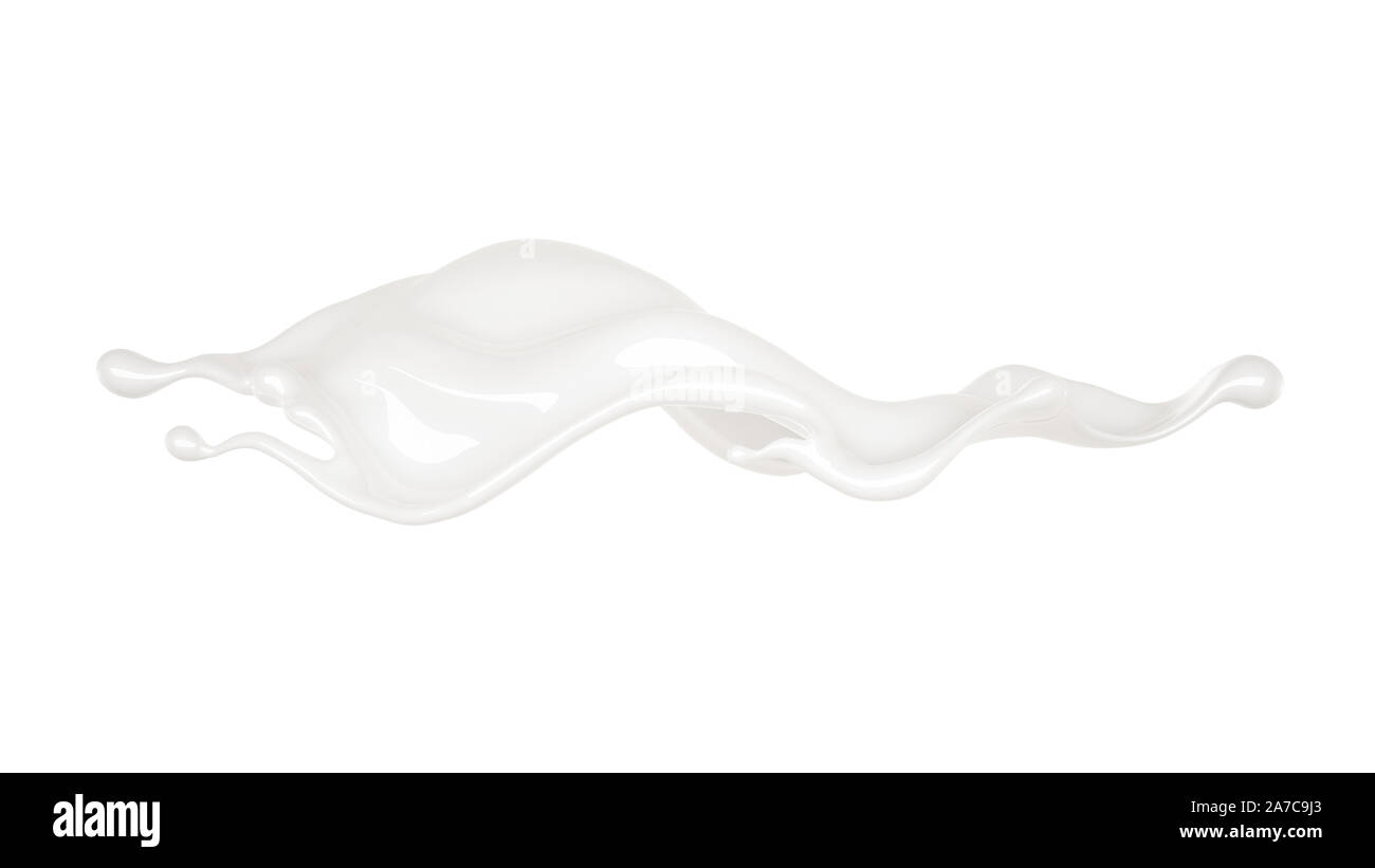 Splash of thick white liquid. 3d rendering, 3d illustration Stock Photo ...