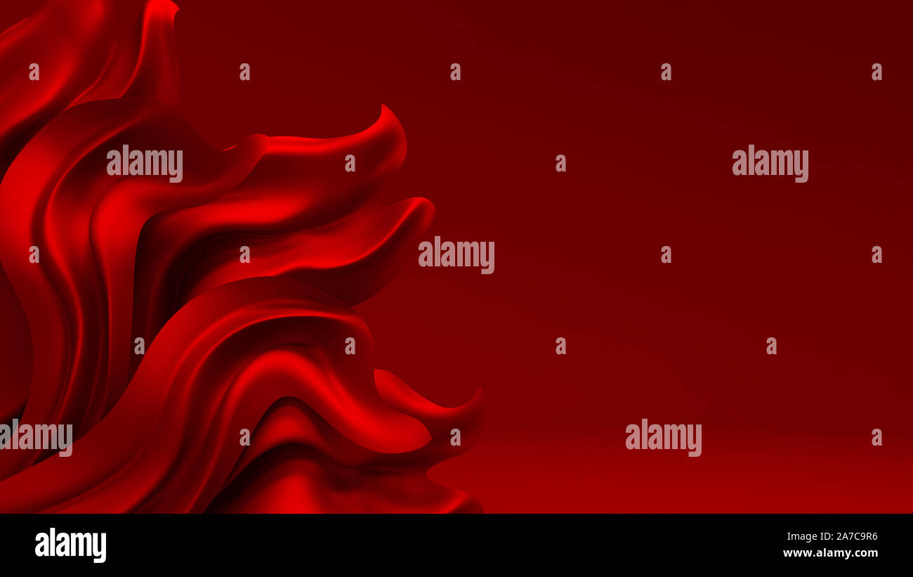 Red background with drapery fabric. 3d rendering, 3d illustration Stock ...