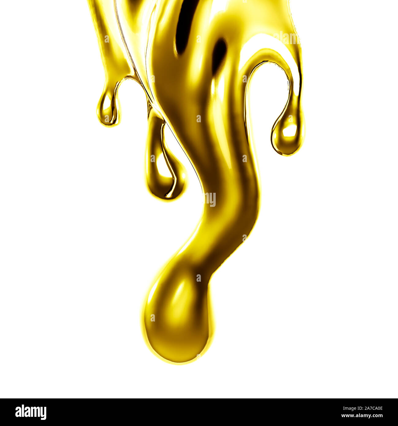 A splash of thick, golden liquid. 3d rendering, 3d illustration Stock ...