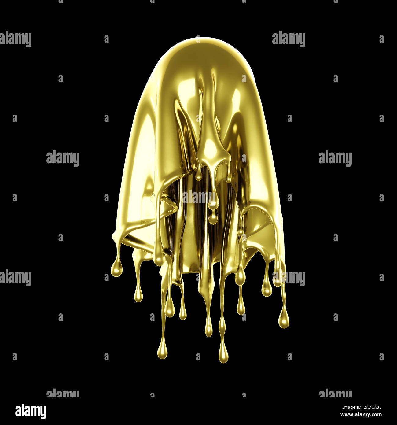 A splash of thick, golden liquid. 3d rendering, 3d illustration Stock ...