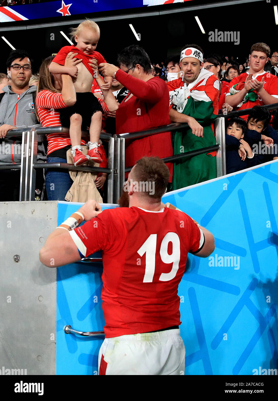 Wales' Jake Ball after the final whistle during the 2019 Rugby World ...