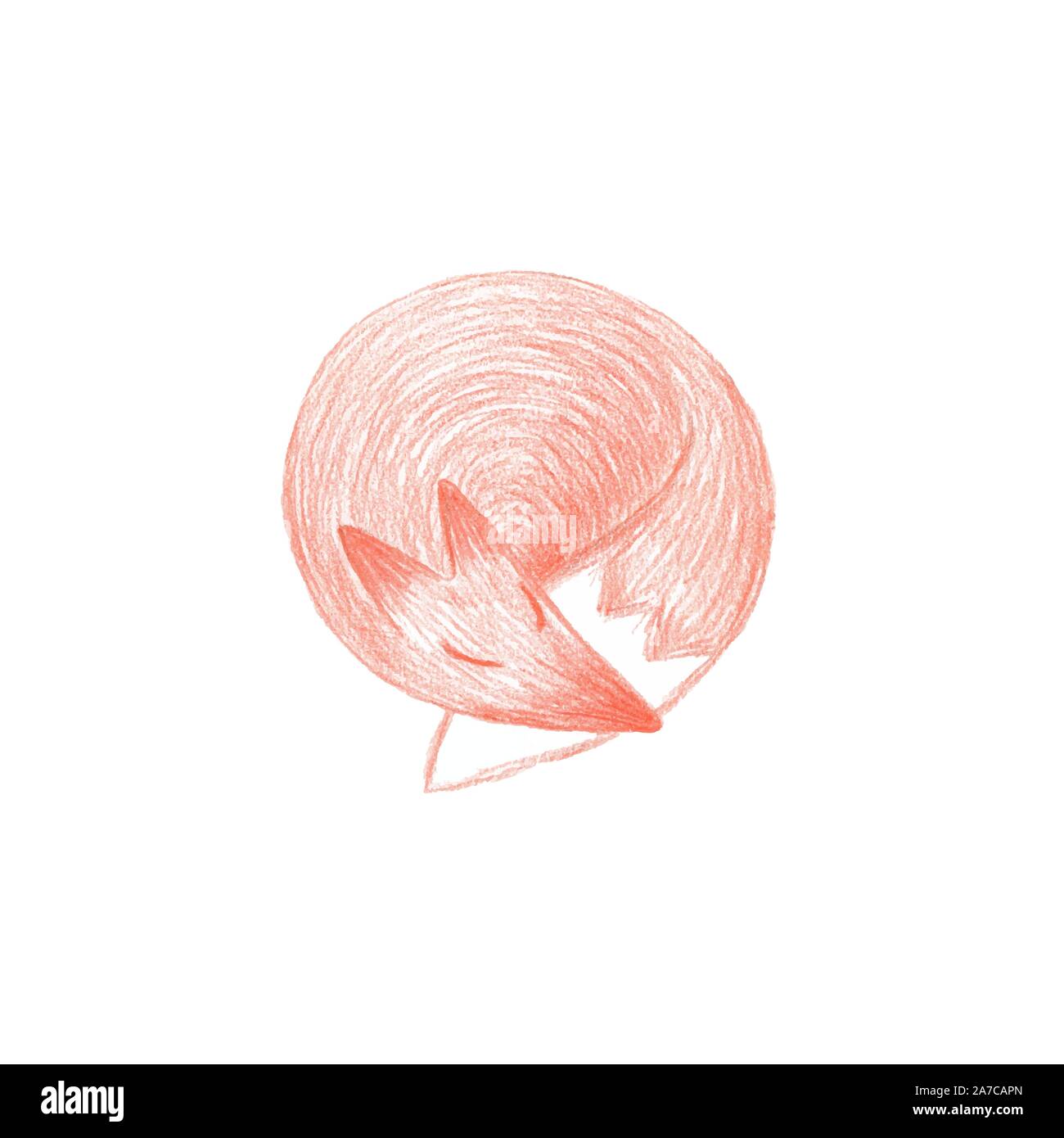 Vector Hand drawn sleeping red fox, children book cute sketch ...