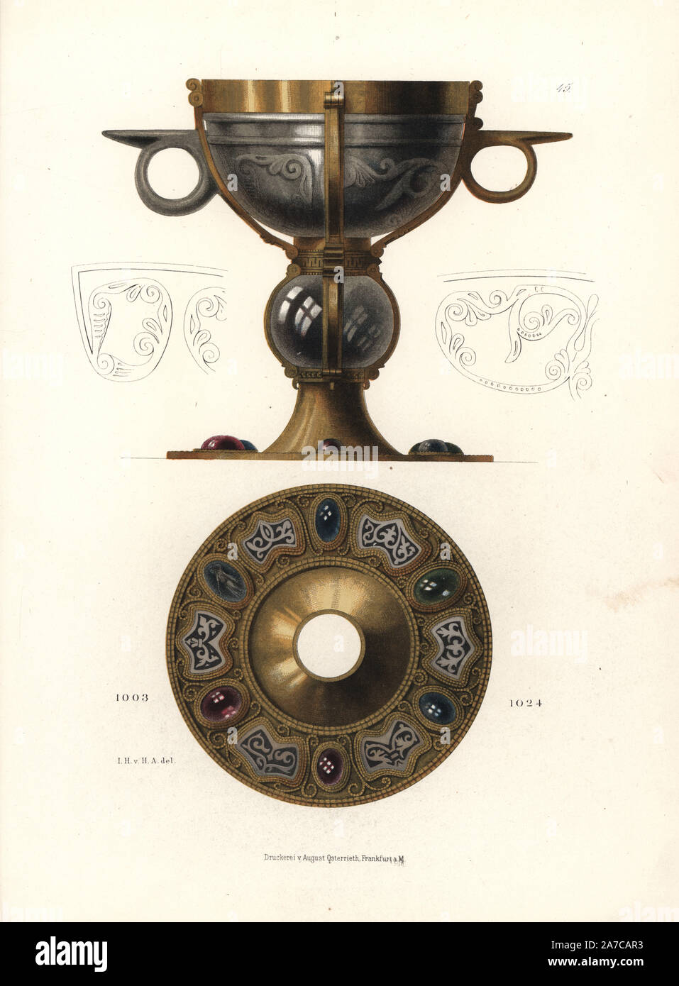 Chalice with silver clasps decorated with jewels of Holy Roman Emperor ...