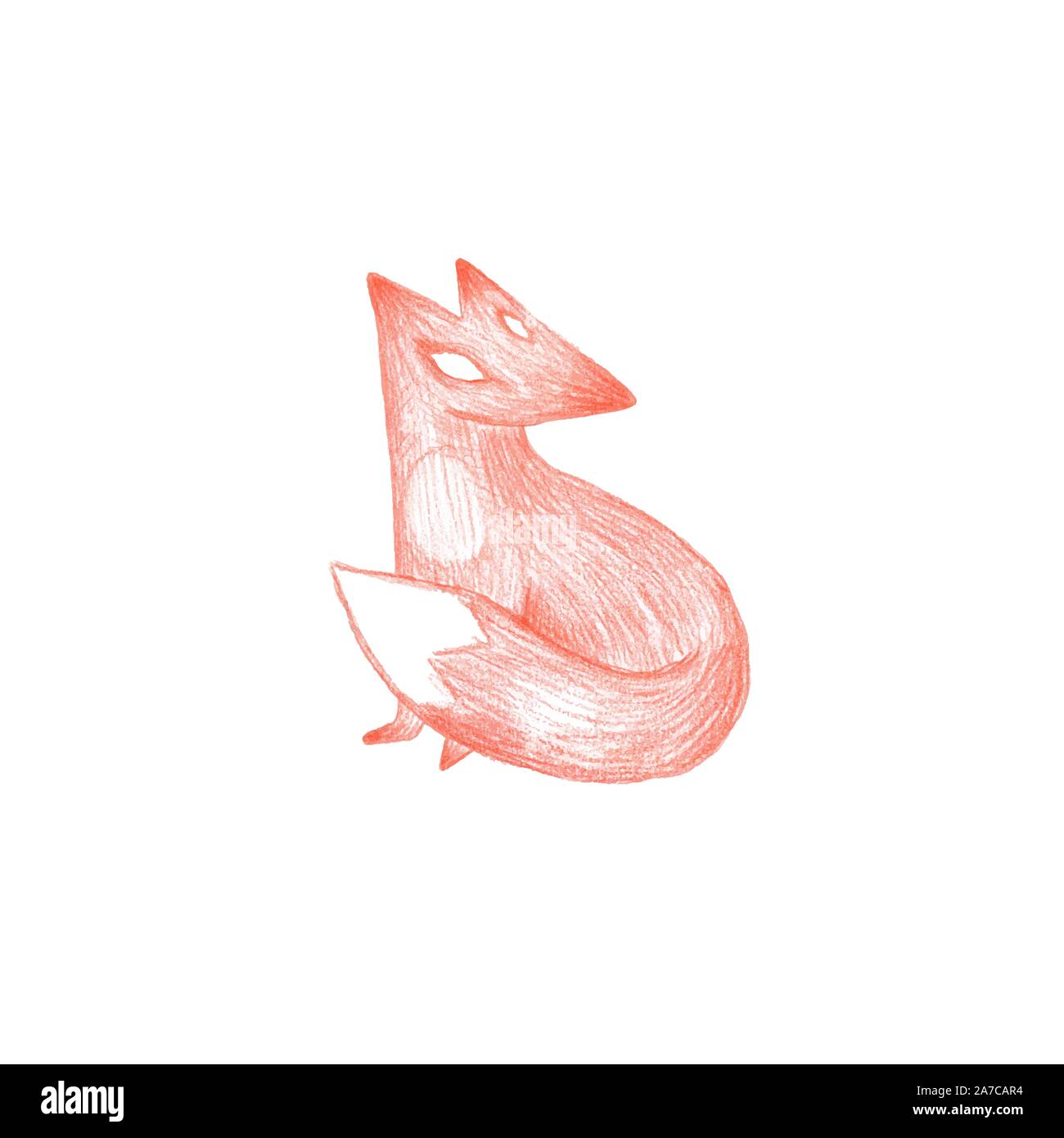 Vector hand drawn red fox, children book cute sketch illustration ...