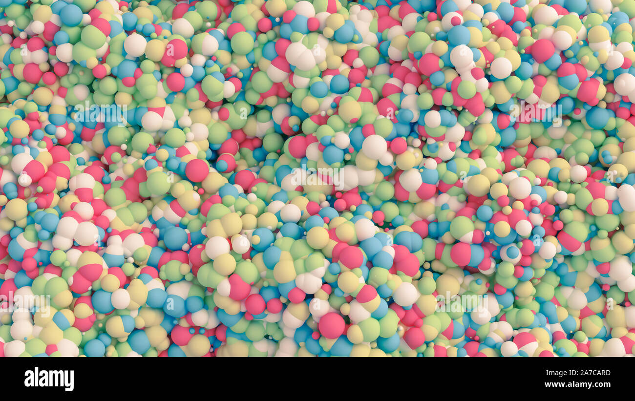Geometric particle multicolor background. 3d rendering, 3d illustration ...