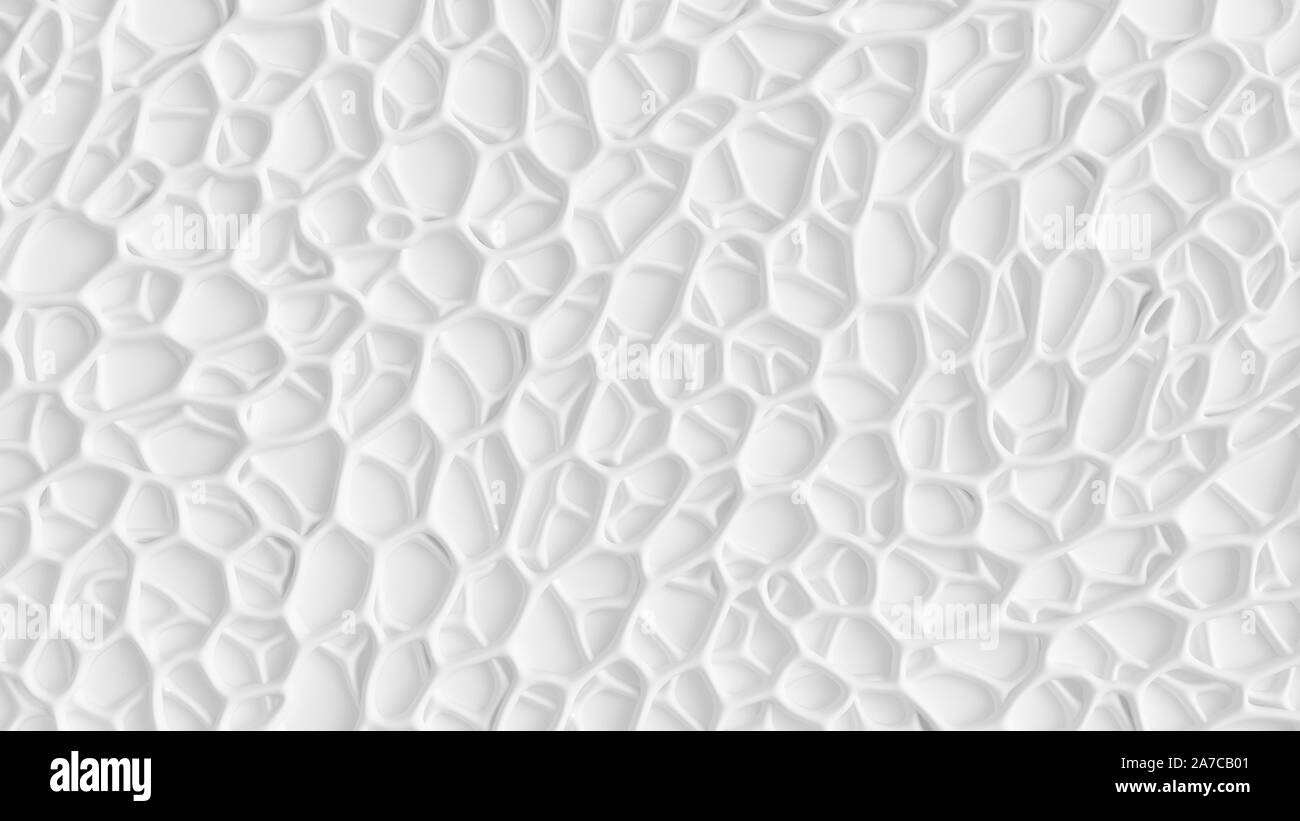 Abstract white texture with cells of different shapes. 3d rendering, 3d ...