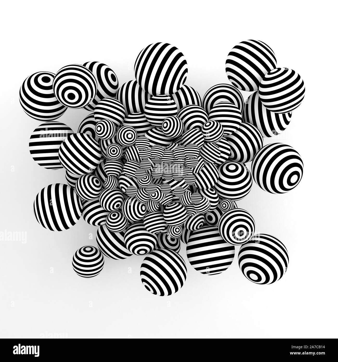 White abstract background with balls and black lines. 3d rendering, 3d ...