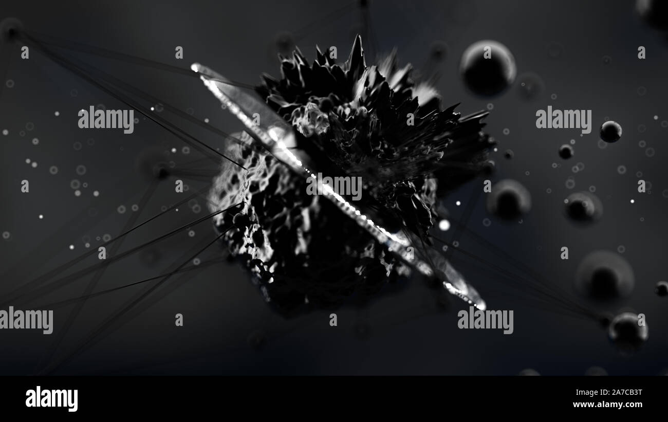 Fantastic abstract black space background. 3d illustration, 3d ...