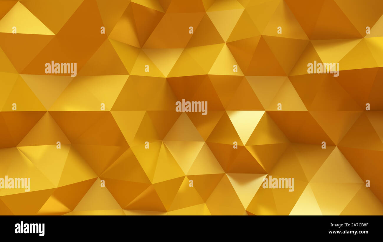 Luxury golden background with triangles and crystals. 3d rendering, 3d ...