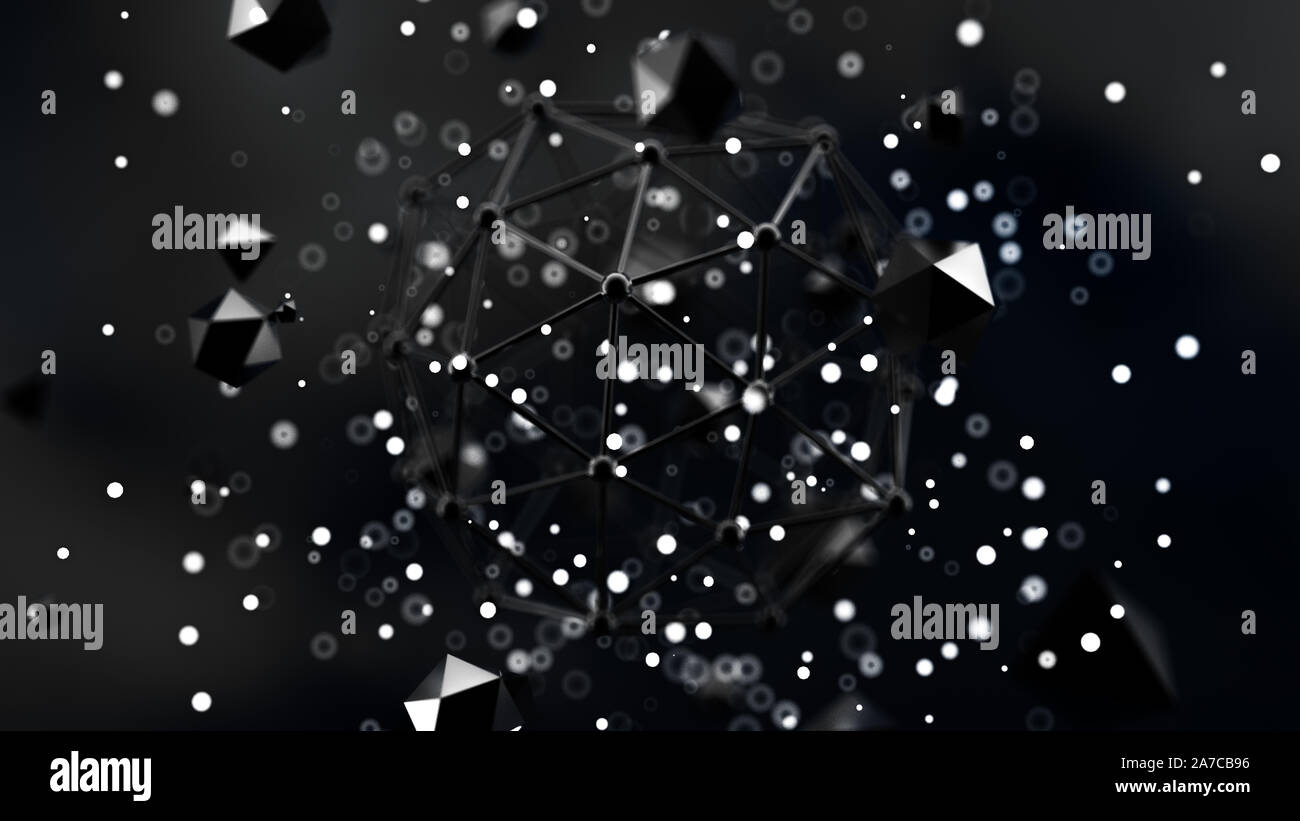 Fantastic abstract black space background. 3d illustration, 3d ...