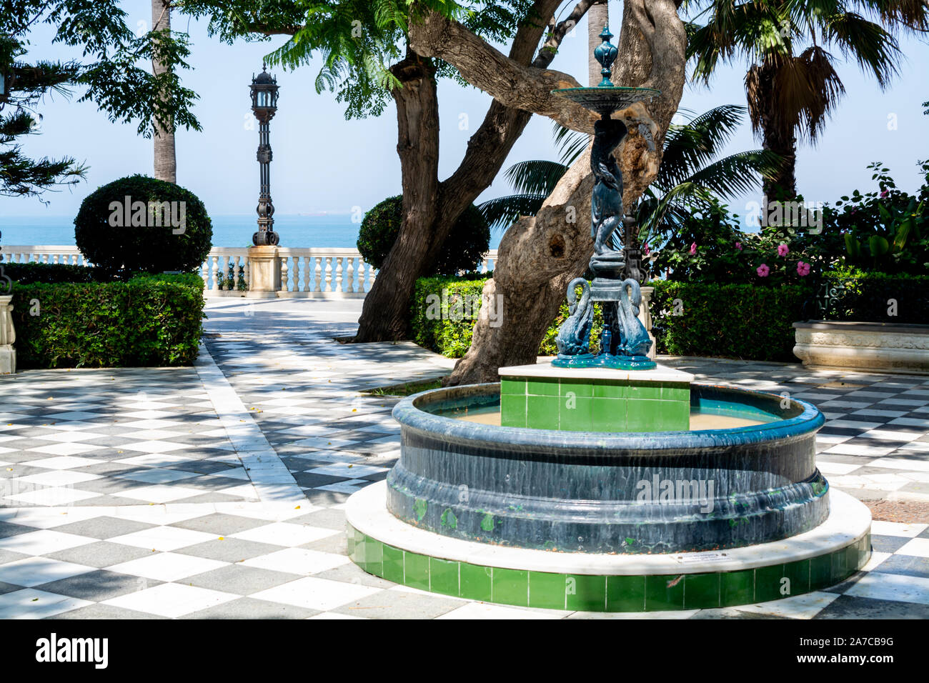 Beautiful parks with ocean view in one of oldest city in Europe, Cadiz ...