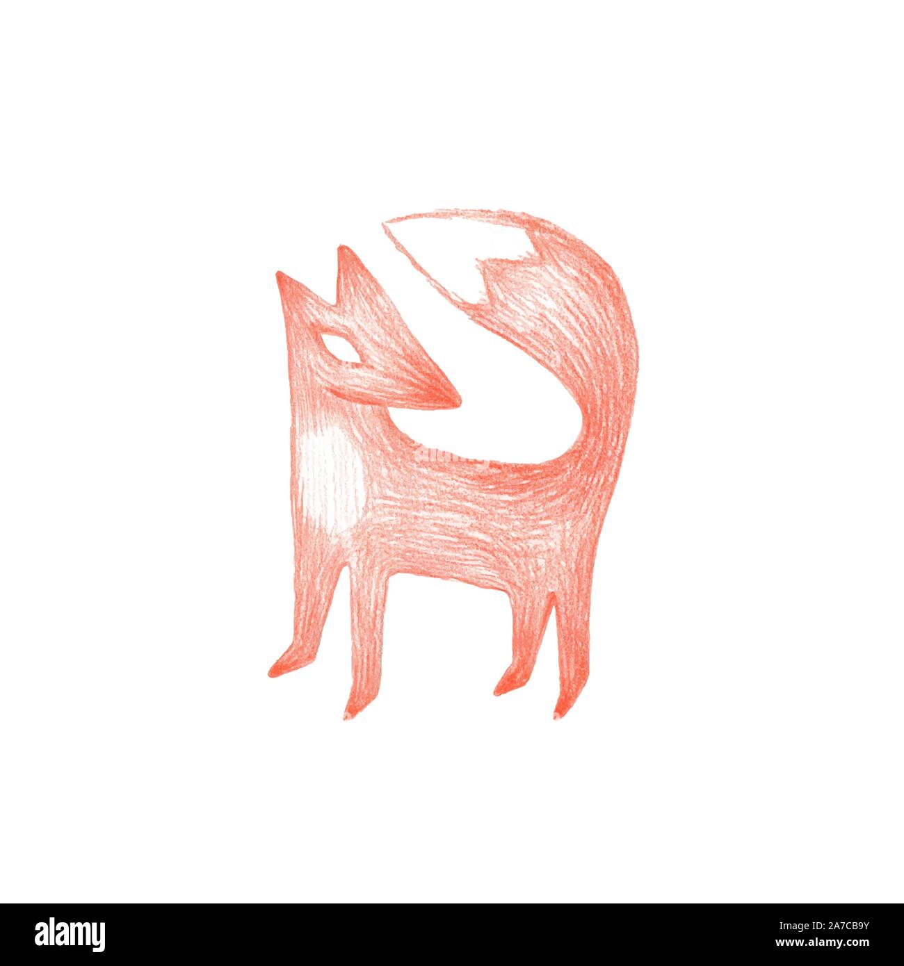 Vector hand drawn red fox, children book cute sketch illustration ...