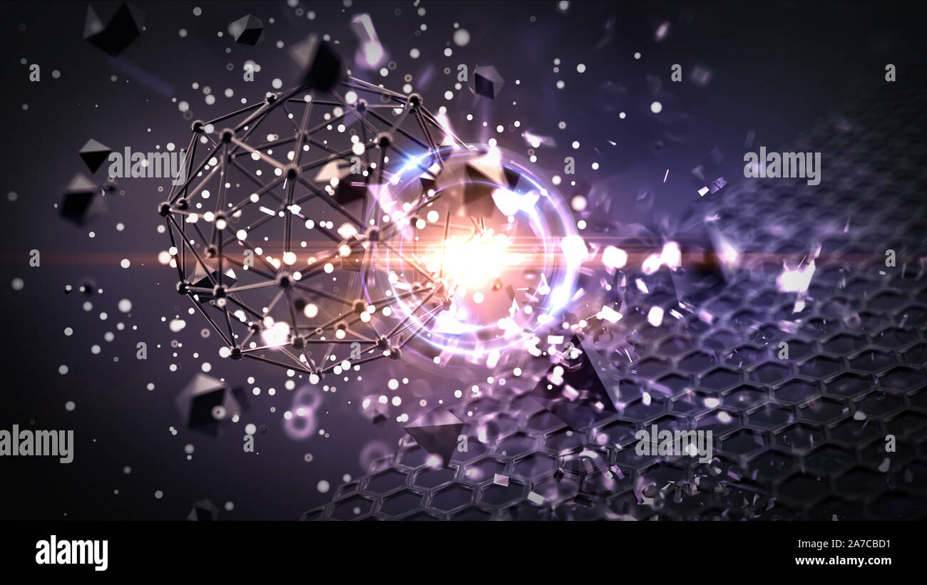 Fantastic abstract black space background. 3d illustration, 3d ...