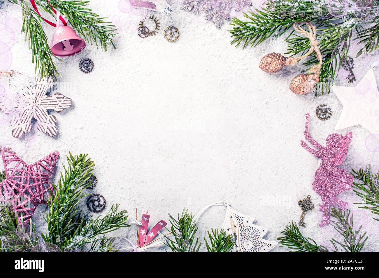 Festive background with wooden christmas tree Stock Photo - Alamy
