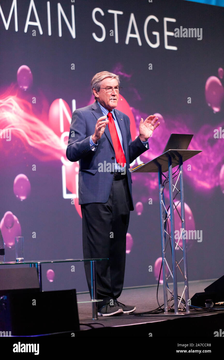Paul Davies, Physicist at the Arizona State University, giving a talk ...