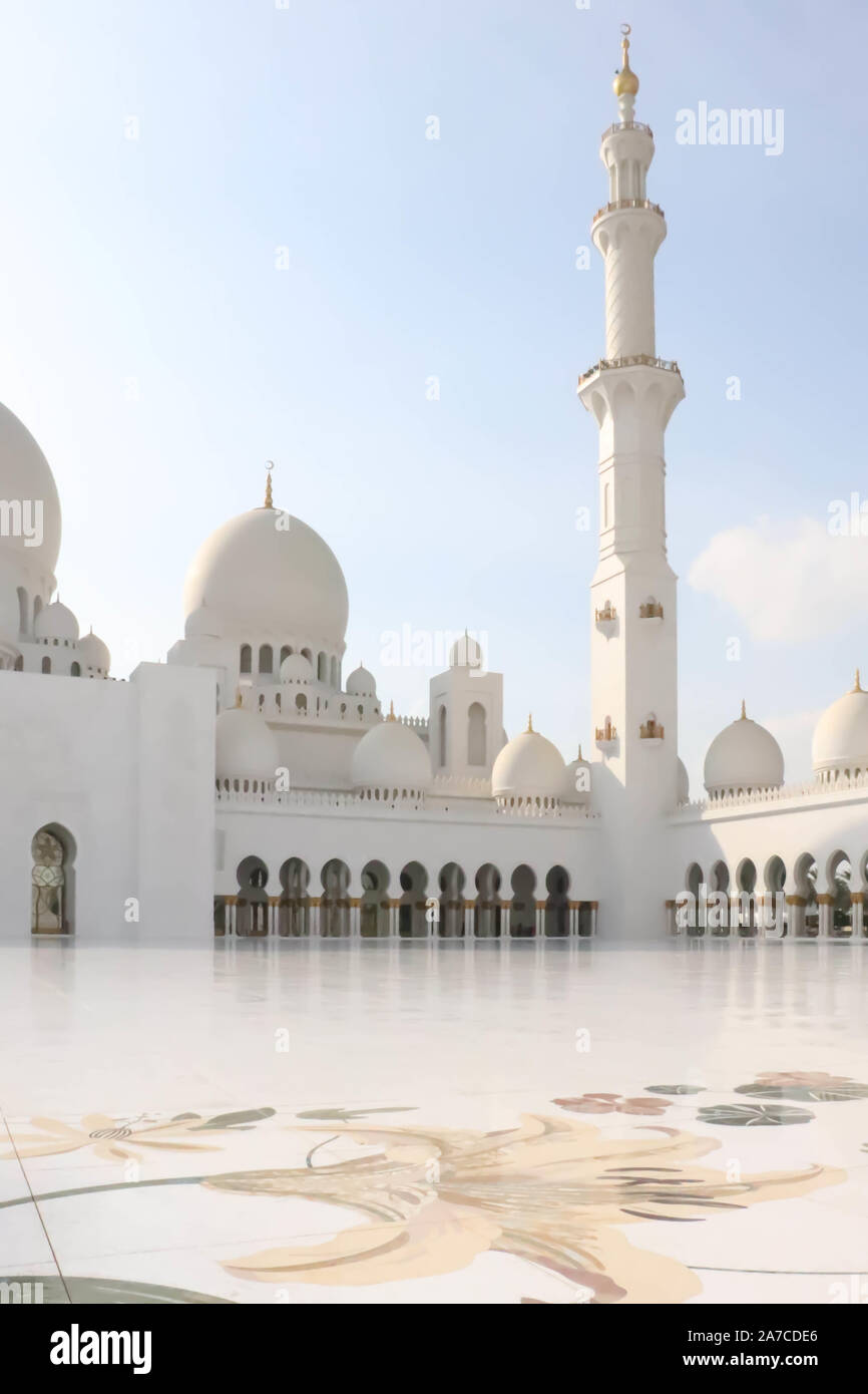 Abu Dhabi, UAE December 27/2018 Sheikh zayed mosque. United arab ...
