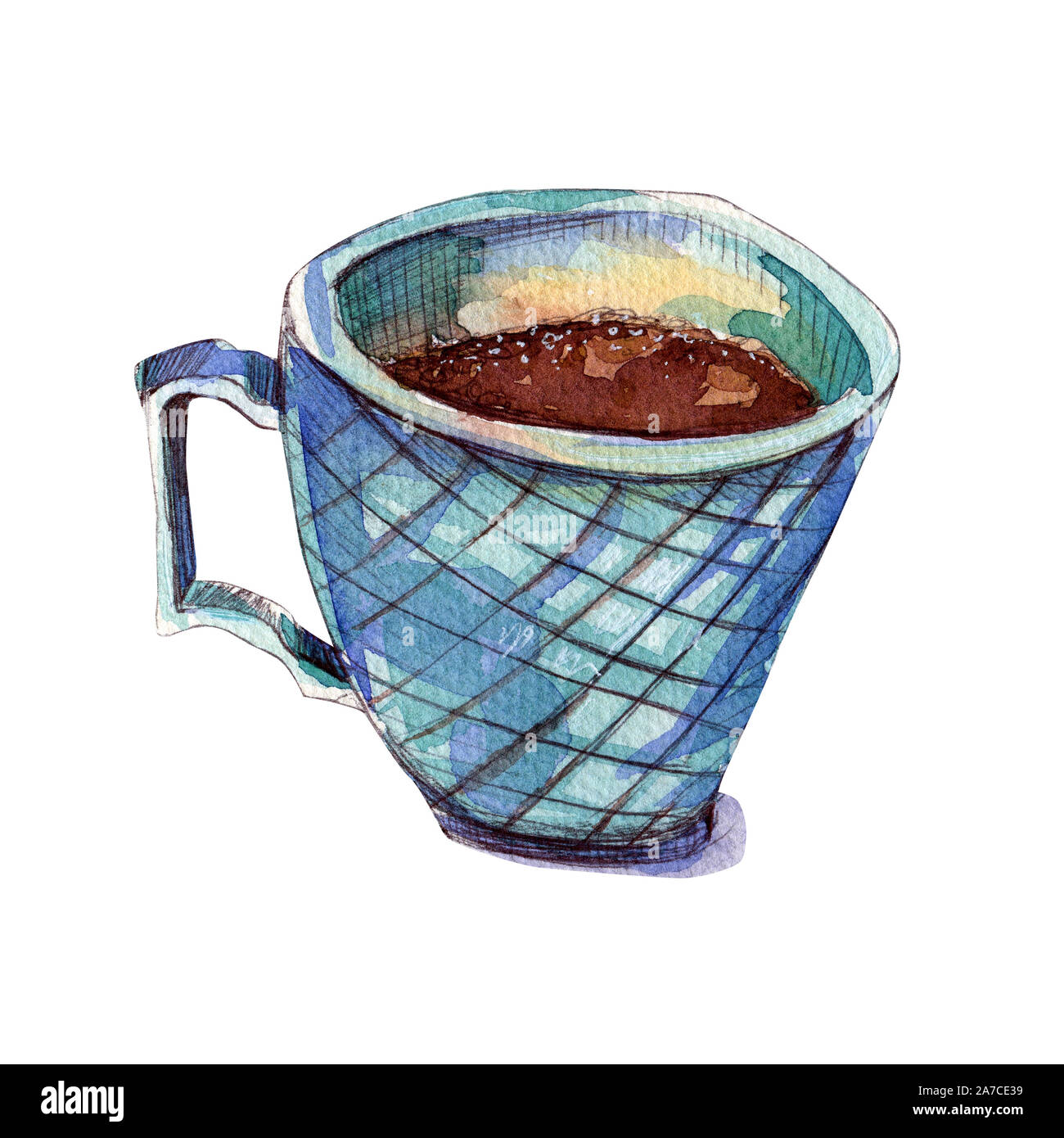 Watercolor painting coffee cup hi-res stock photography and images - Alamy